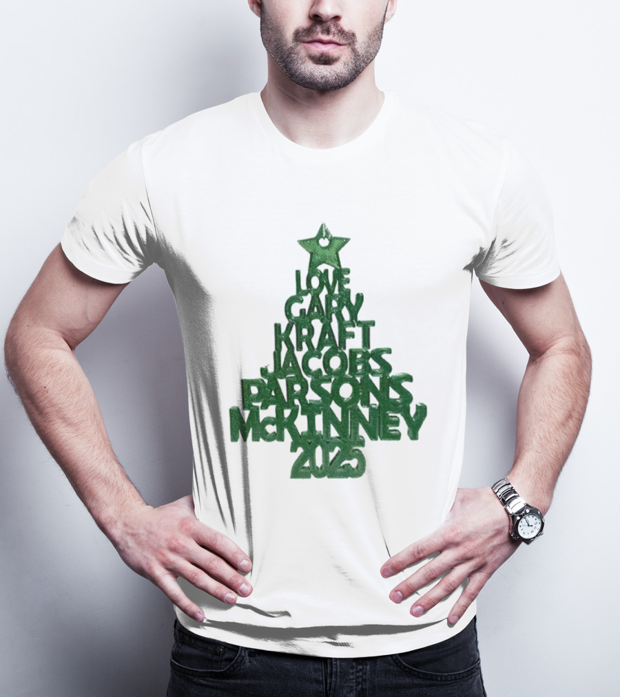 2025 Love Gary Kraft Jacobs Parsons McKinney Christmas Tree T-Shirt