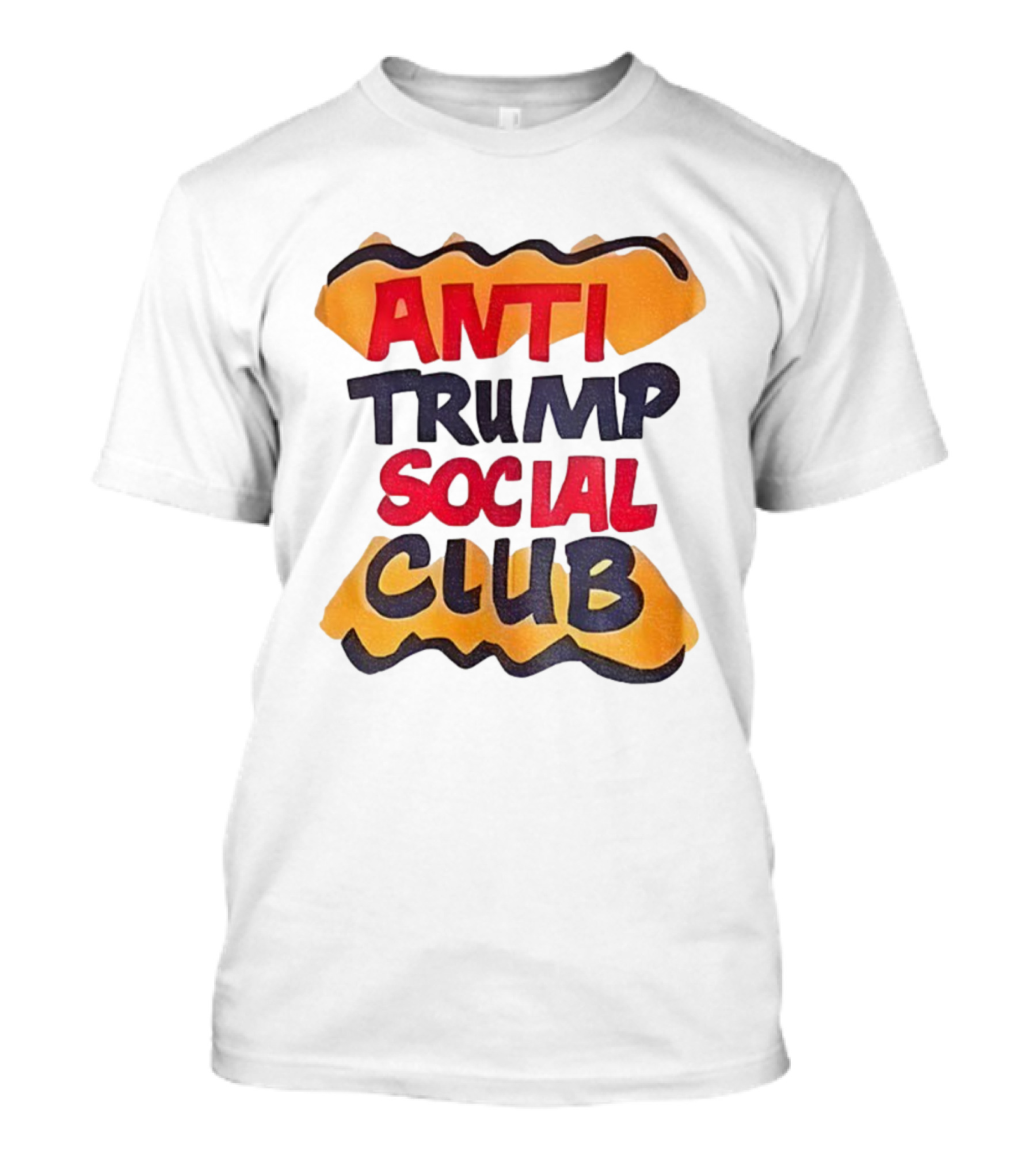 Anti Trump Social Club Parody Typography Political Statement T-Shirt