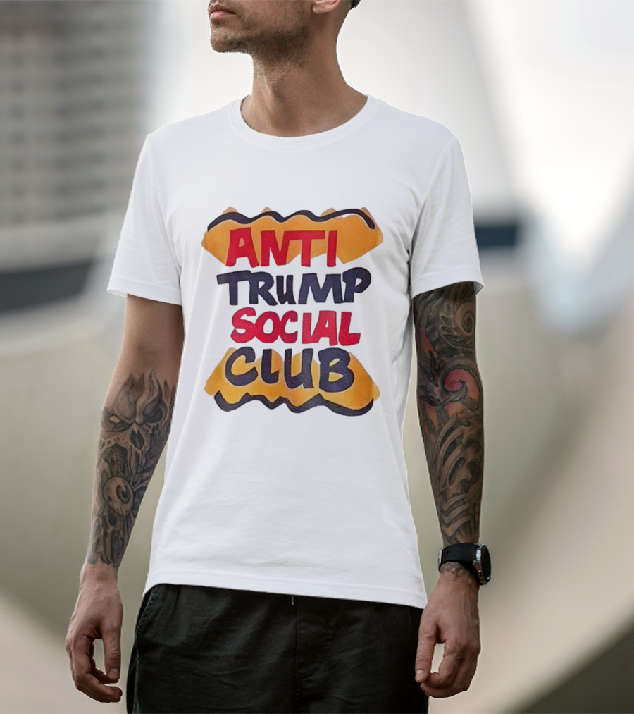 Anti Trump Social Club Parody Typography Political Statement T-Shirt