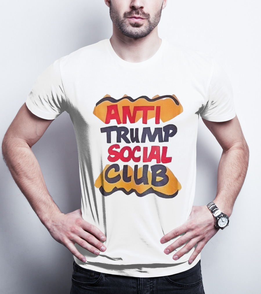 Anti Trump Social Club Parody Typography Political Statement T-Shirt