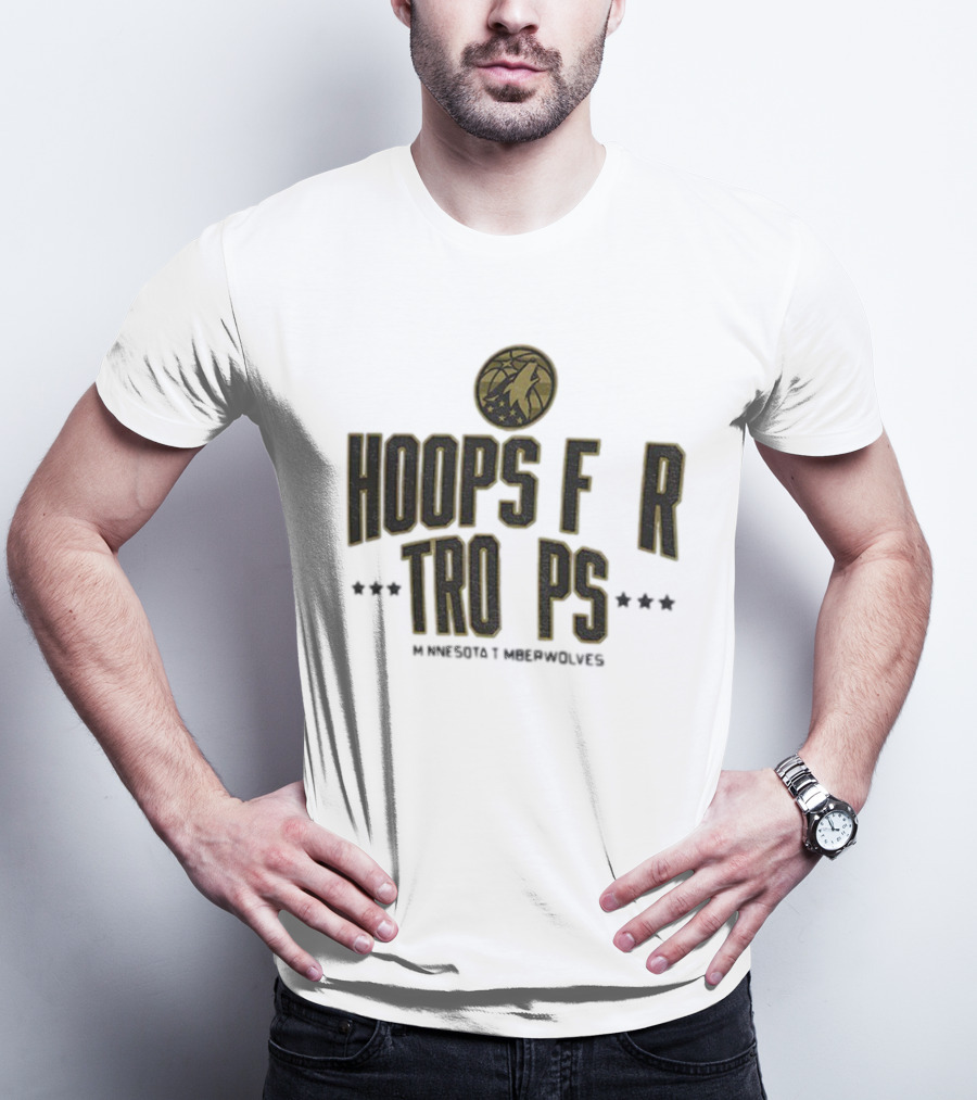 Minnesota Timberwolves Hoops For Troops NBA Basketball Support T-Shirt