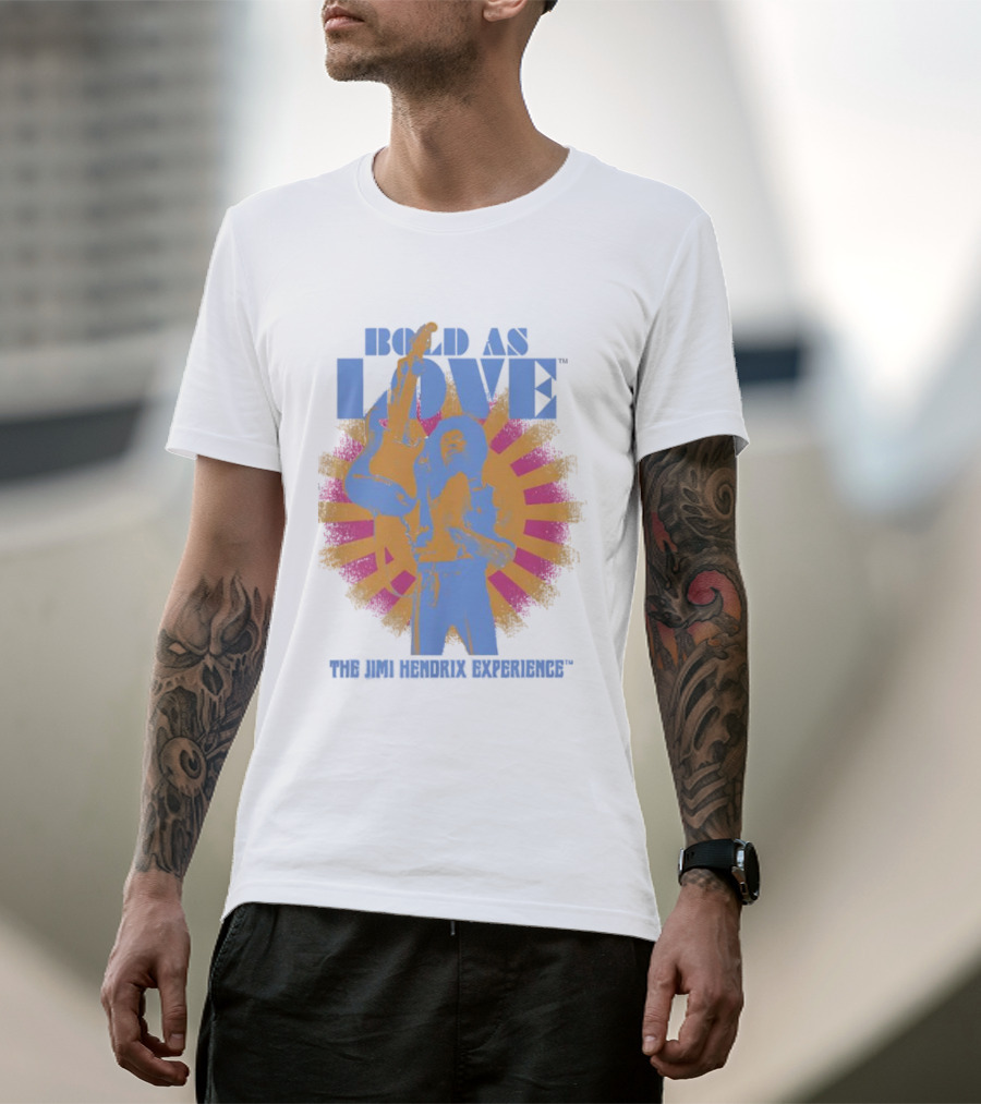 Bold As Love The Jimi Hendrix Experience Psychedelic Sunburst Guitar Art T-Shirt