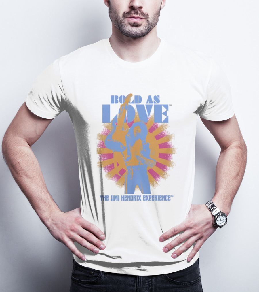 Bold As Love The Jimi Hendrix Experience Psychedelic Sunburst Guitar Art T-Shirt