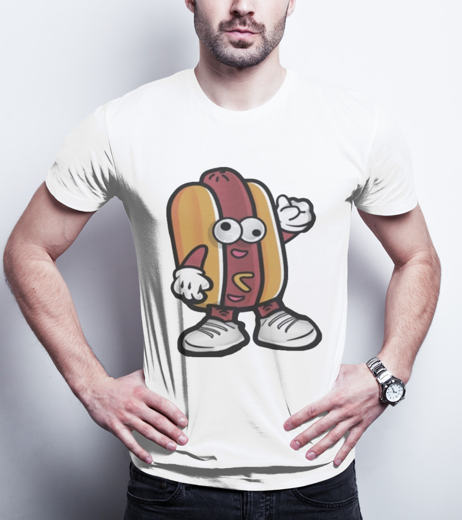 DGR Dave Pepega Hot Dog Cartoon Character T-Shirt