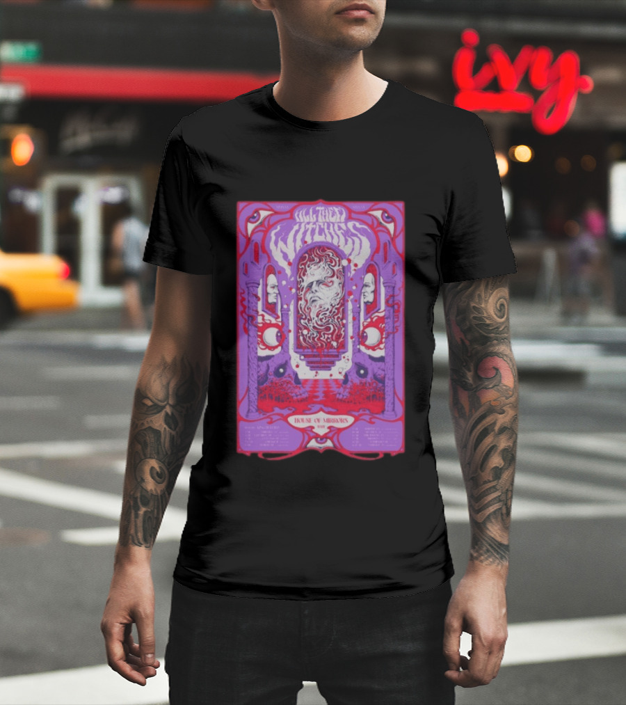 All Them Witches House Of Mirrors 2026 Spring Tour Dates Red Purple Psychedelic T-Shirt
