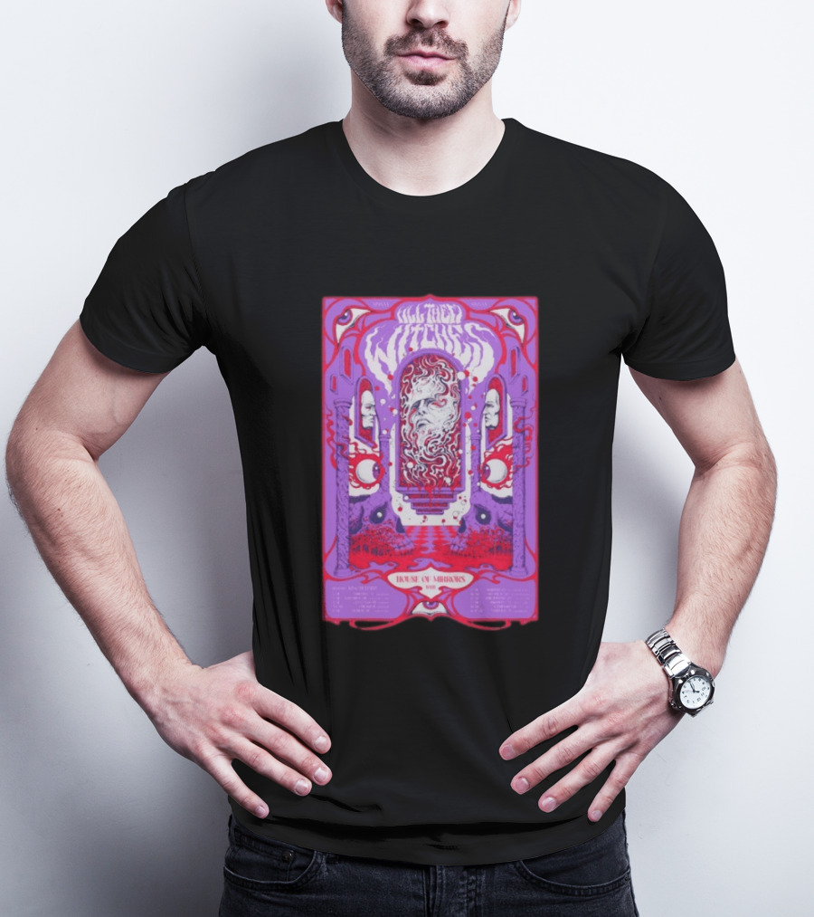 All Them Witches House Of Mirrors 2026 Spring Tour Dates Red Purple Psychedelic T-Shirt