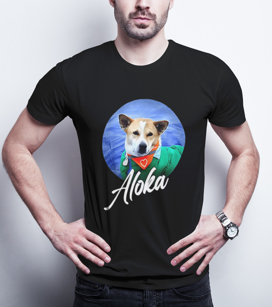 Aloka Dog Walk Heart Bandana Peaceful Canine T-Shirt