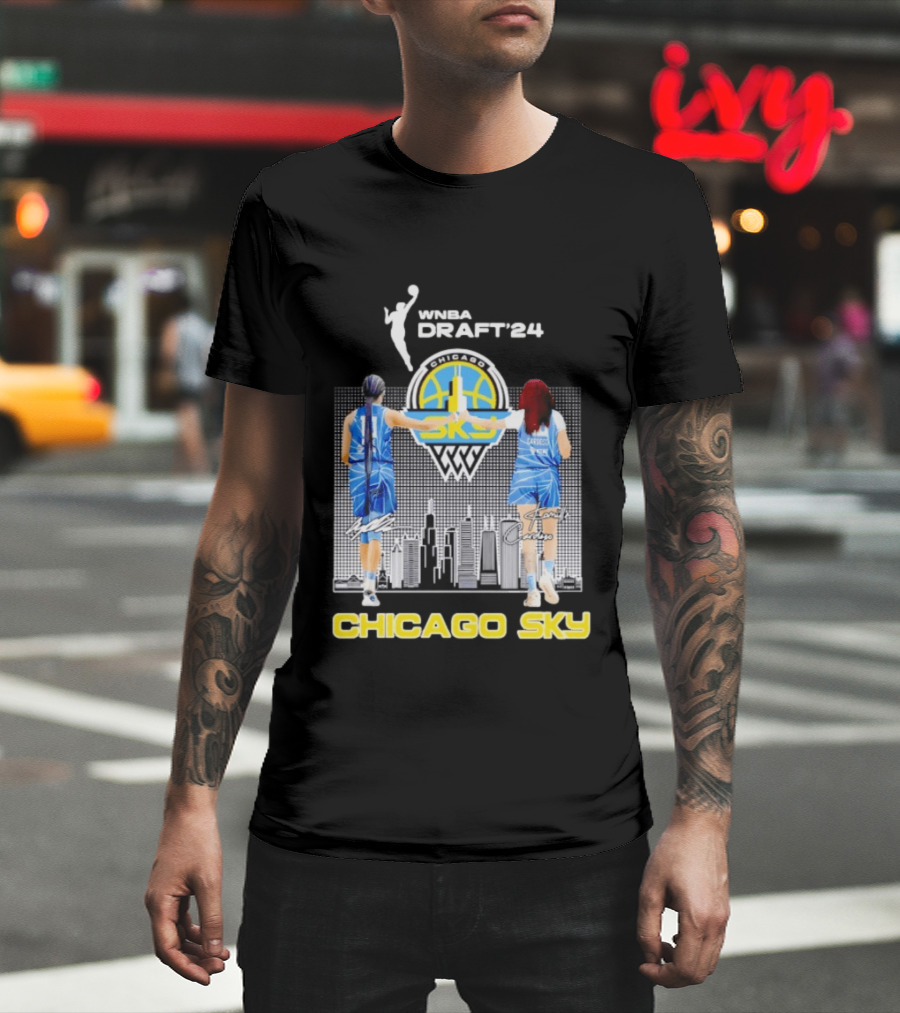 WNBA Draft 2024 Angel Reese Kamilla Cardoso Chicago Sky Team T-Shirt