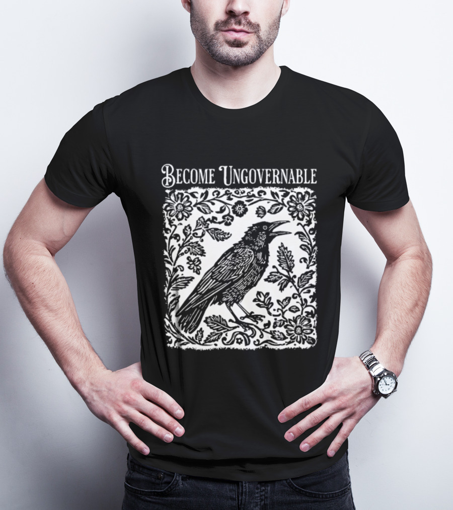 Become Ungovernable Bird Floral T-Shirt