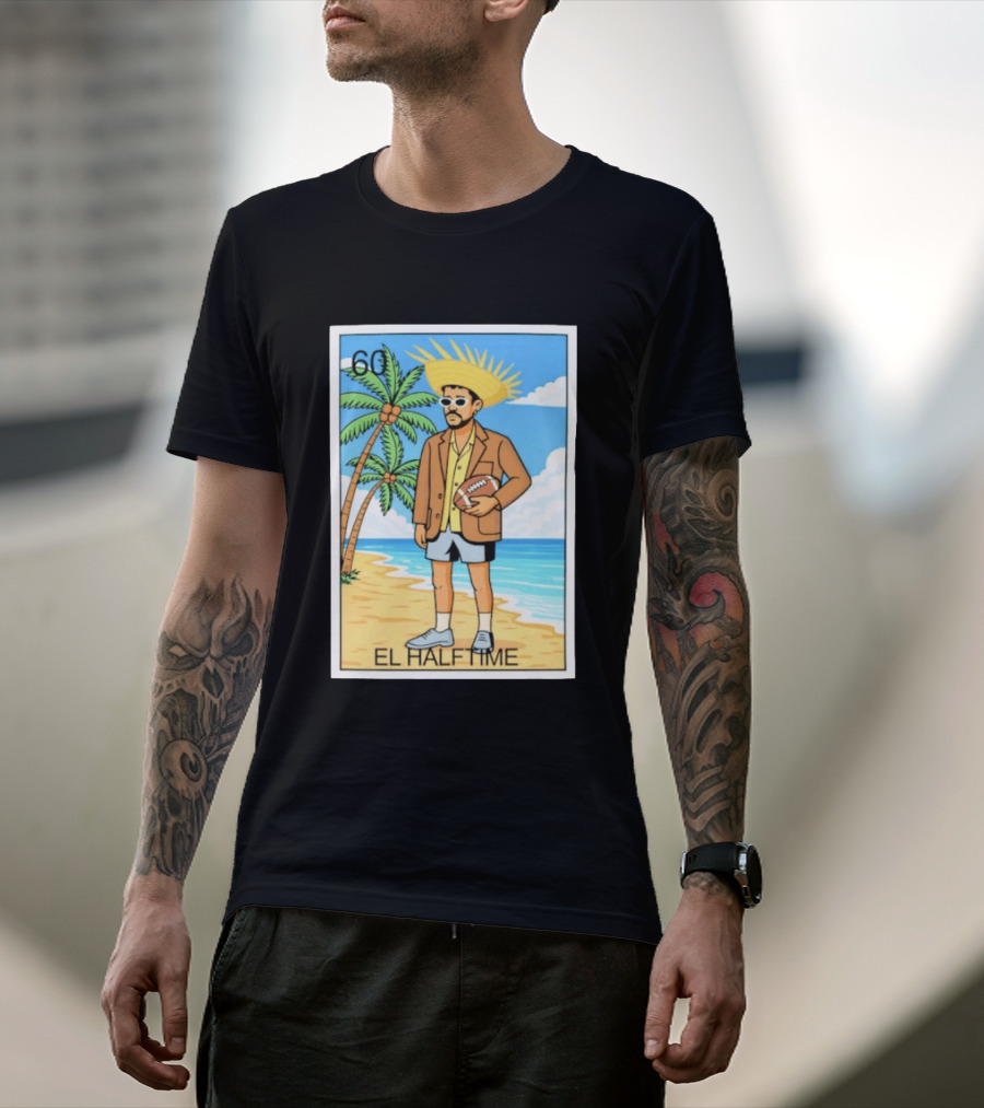 El Halftime 60 Beach Football Guy T-Shirt