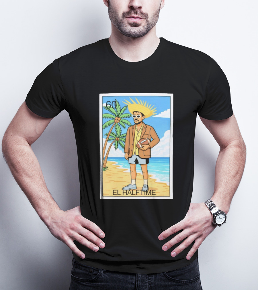 El Halftime 60 Beach Football Guy T-Shirt