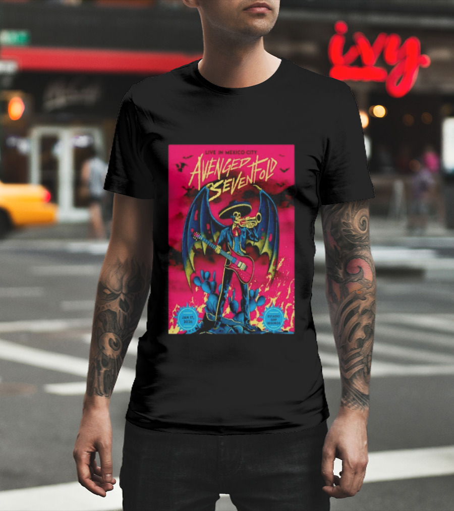 Avenged Sevenfold Live In Mexico City Estadio Foro Sol Jan 17 2026 Event T-Shirt