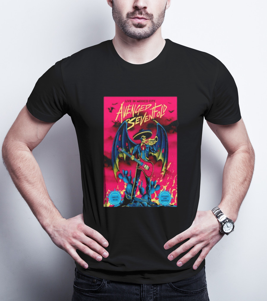 Avenged Sevenfold Live In Mexico City Estadio Foro Sol Jan 17 2026 Event T-Shirt