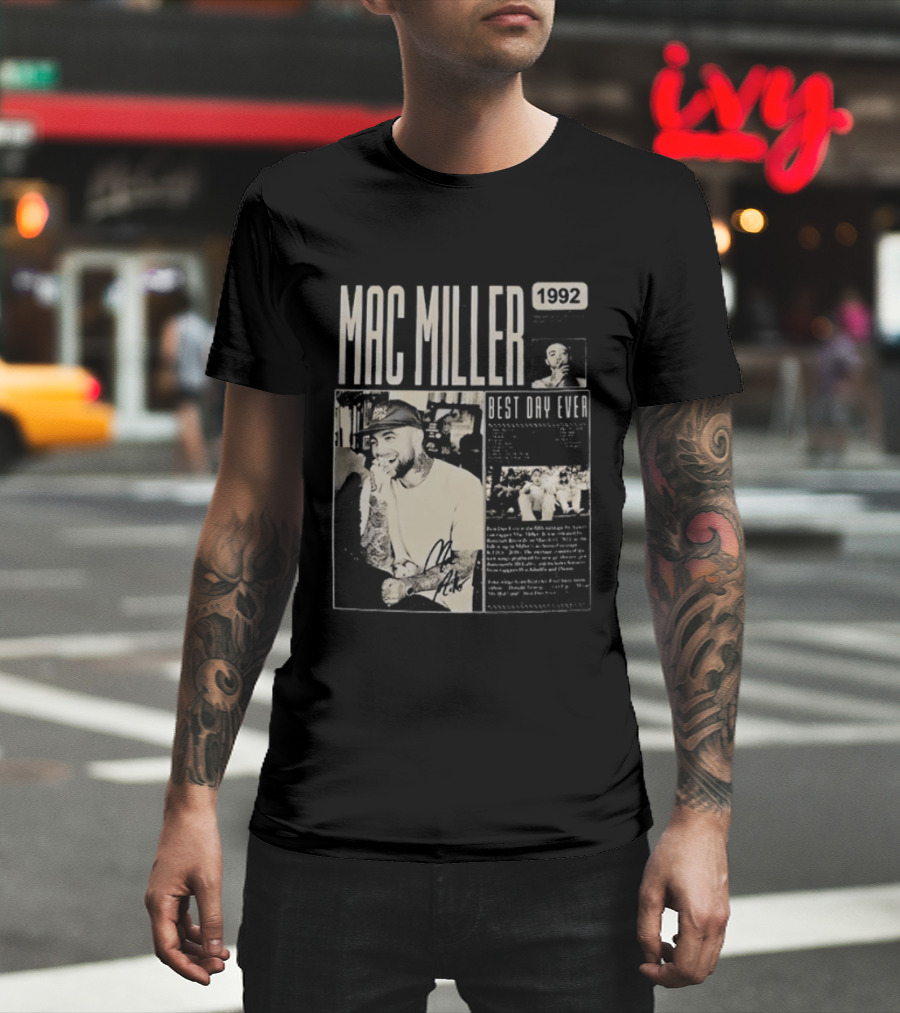 Mac Miller Best Day Ever 1992 Newspaper T-Shirt