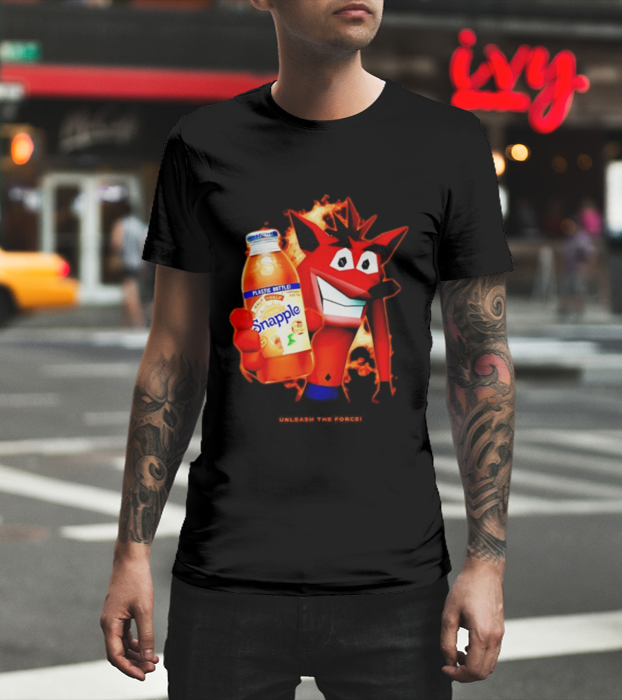 Crash Bandicoot Holding Snapple Retro 90s T-Shirt