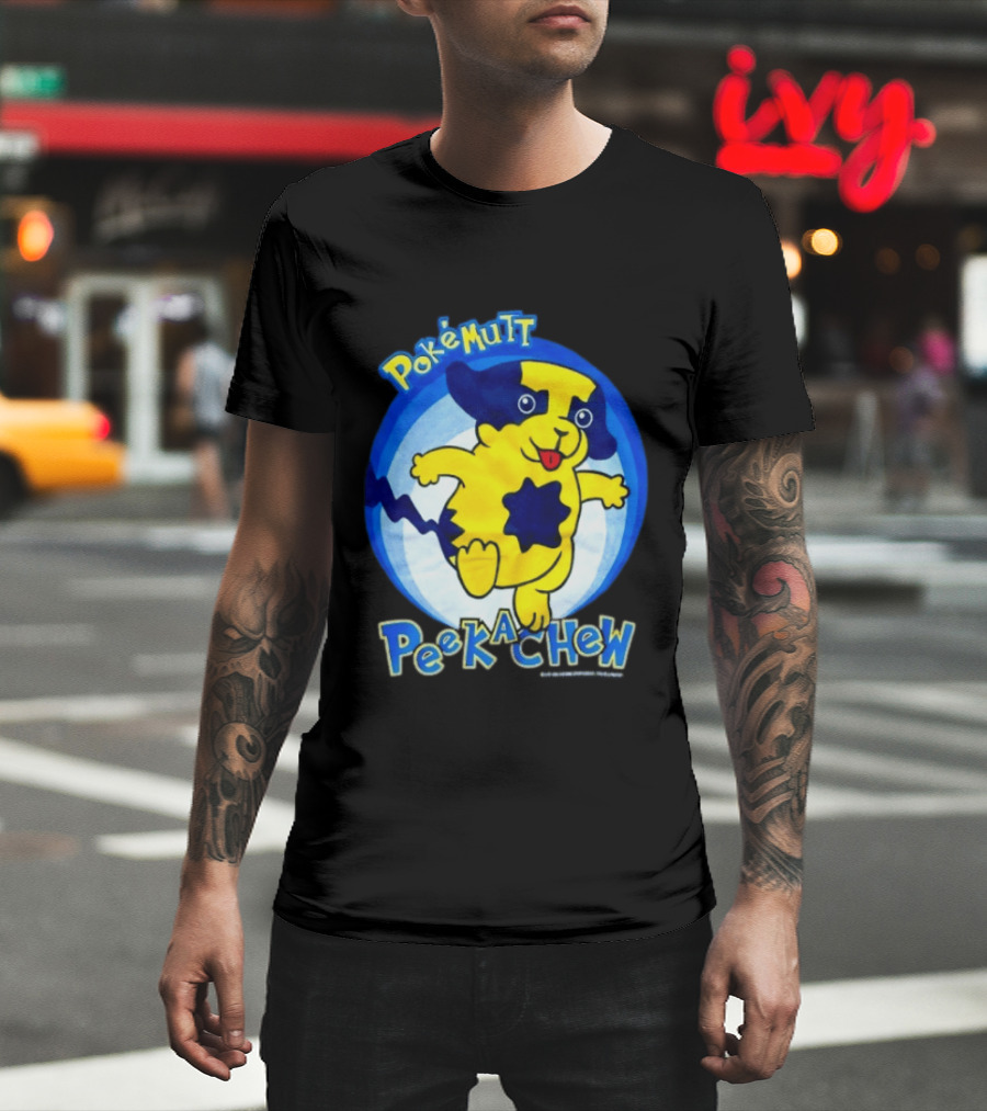 Pokemutt Peekachew Classic Fun Character Mashup T-Shirt