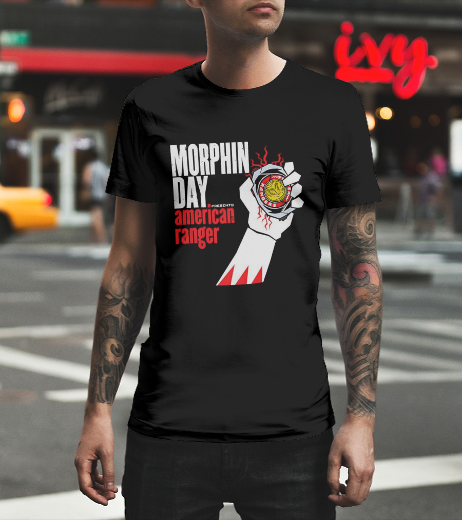 Power Rangers Morphin Day Presents American Ranger Power Coin Action T-Shirt