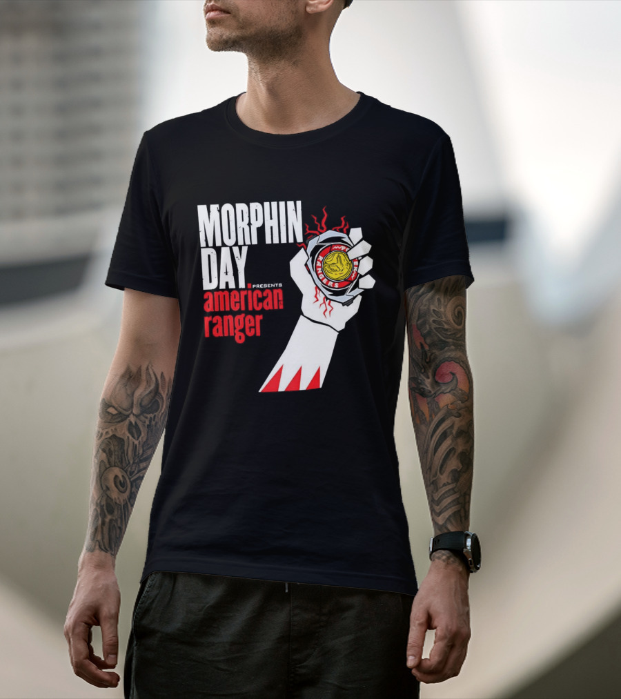 Power Rangers Morphin Day Presents American Ranger Power Coin Action T-Shirt