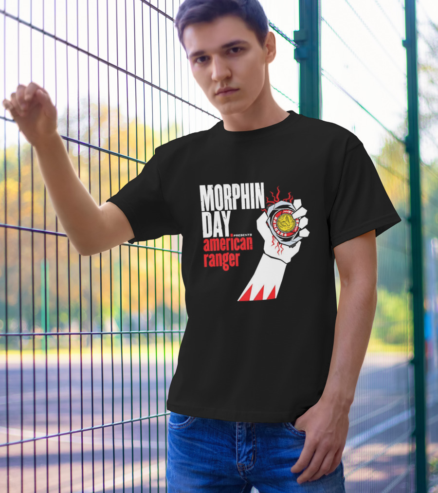 Power Rangers Morphin Day Presents American Ranger Power Coin Action T-Shirt