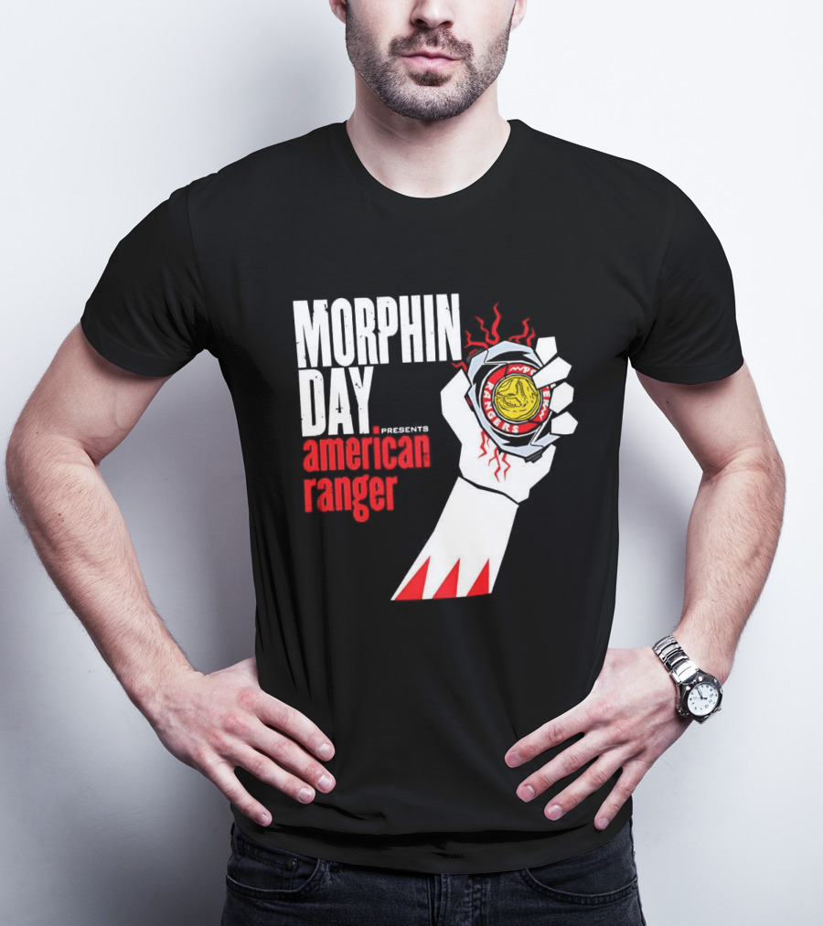 Power Rangers Morphin Day Presents American Ranger Power Coin Action T-Shirt