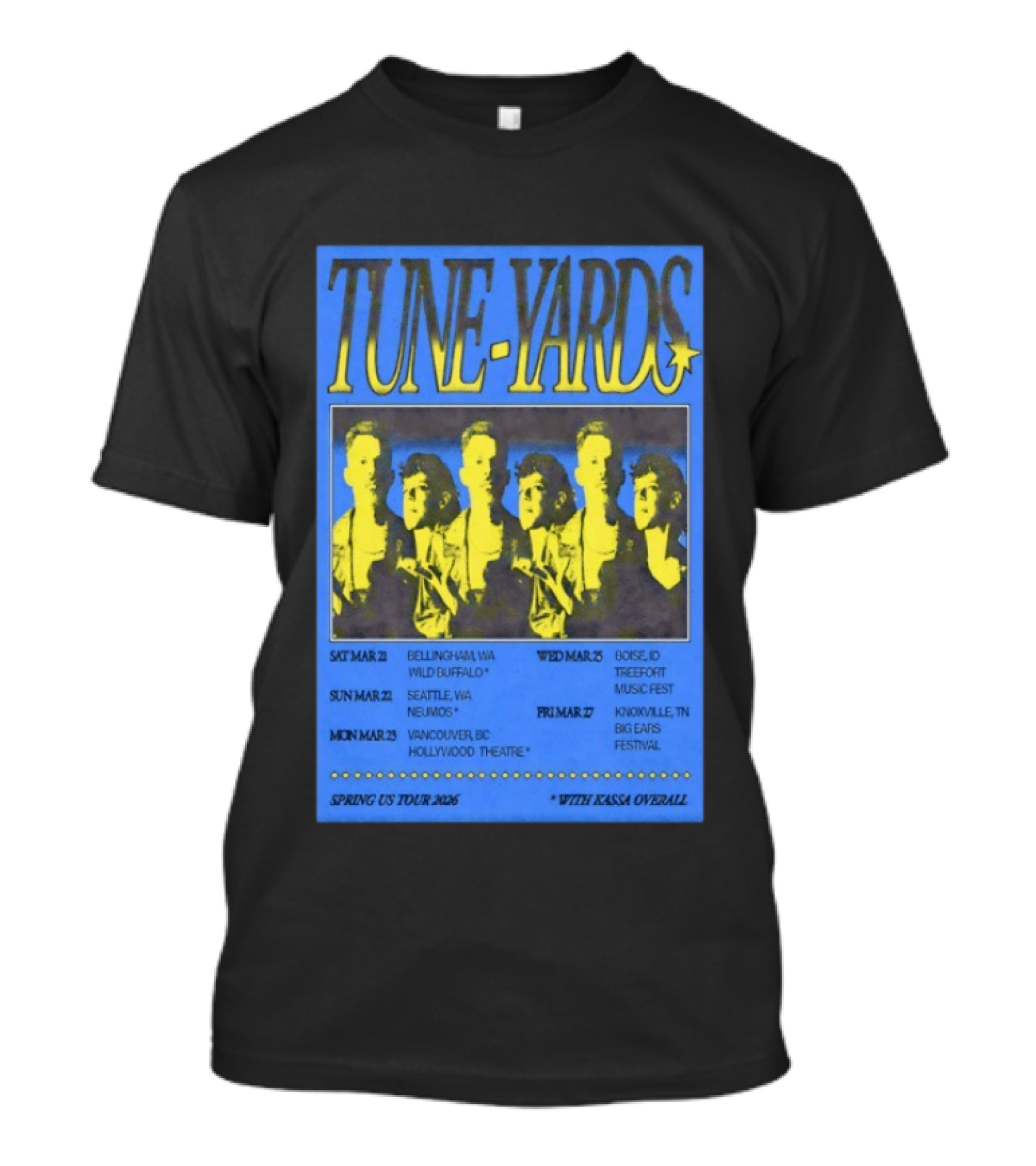 Tune Yards Spring US Tour 2026 With Kassa Overall Tour Dates And Locations T-Shirt