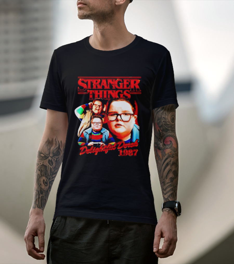 Stranger Things Delightful Derek 1987 Collage Montage T-Shirt