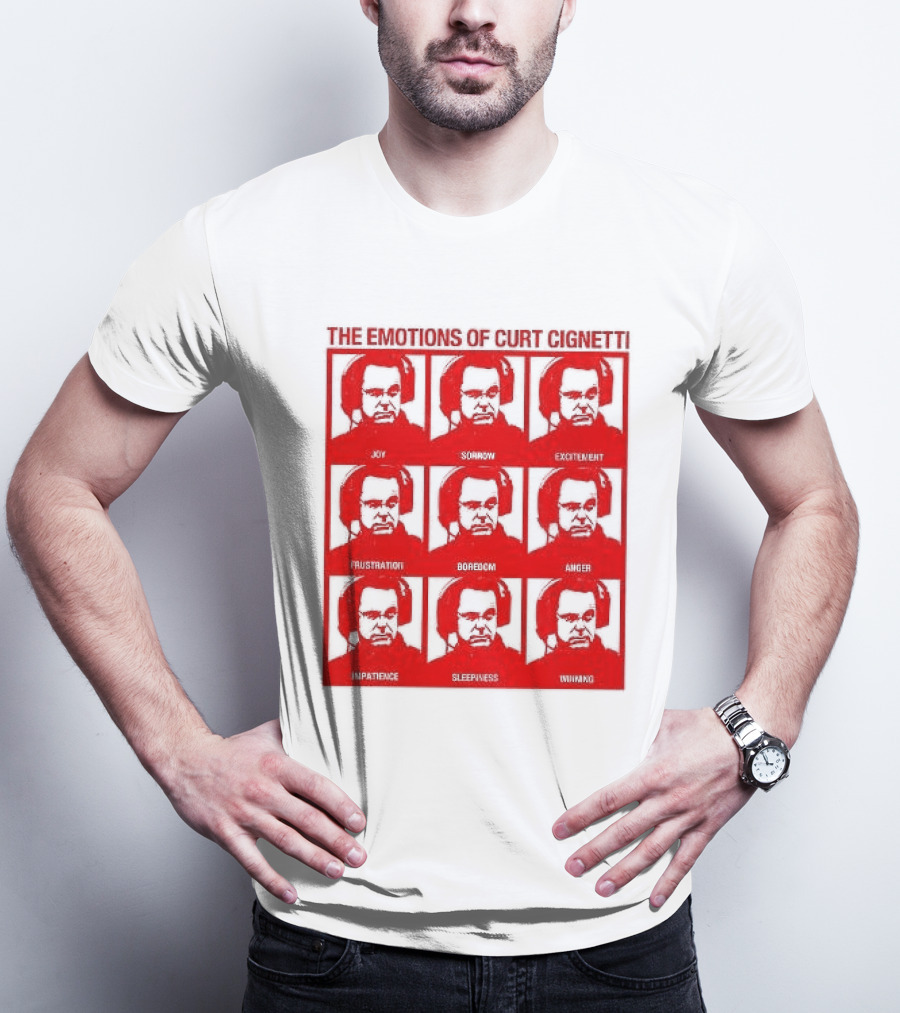 Indiana Hoosiers The Emotions Of Curt Cignetti Angry Serious Sad Confused Joy Excited Anxious Proud Sleepy Shocked T-Shirt