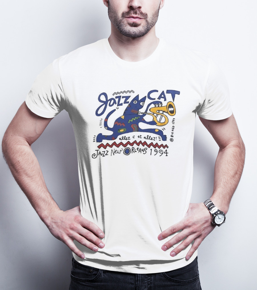 Jazz Cat Midnight Session Allez Cat New Orleans 1994 T-Shirt