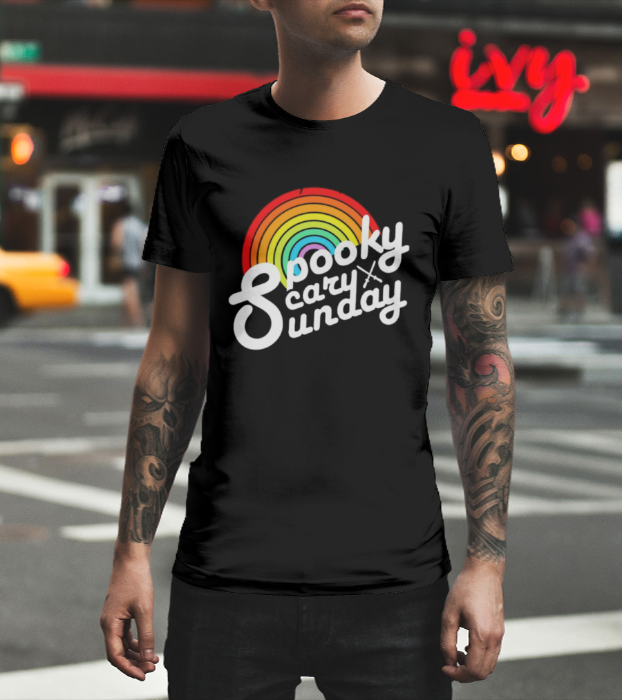 Coryxkenshin Spooky Scary Sunday Rainbow T-Shirt
