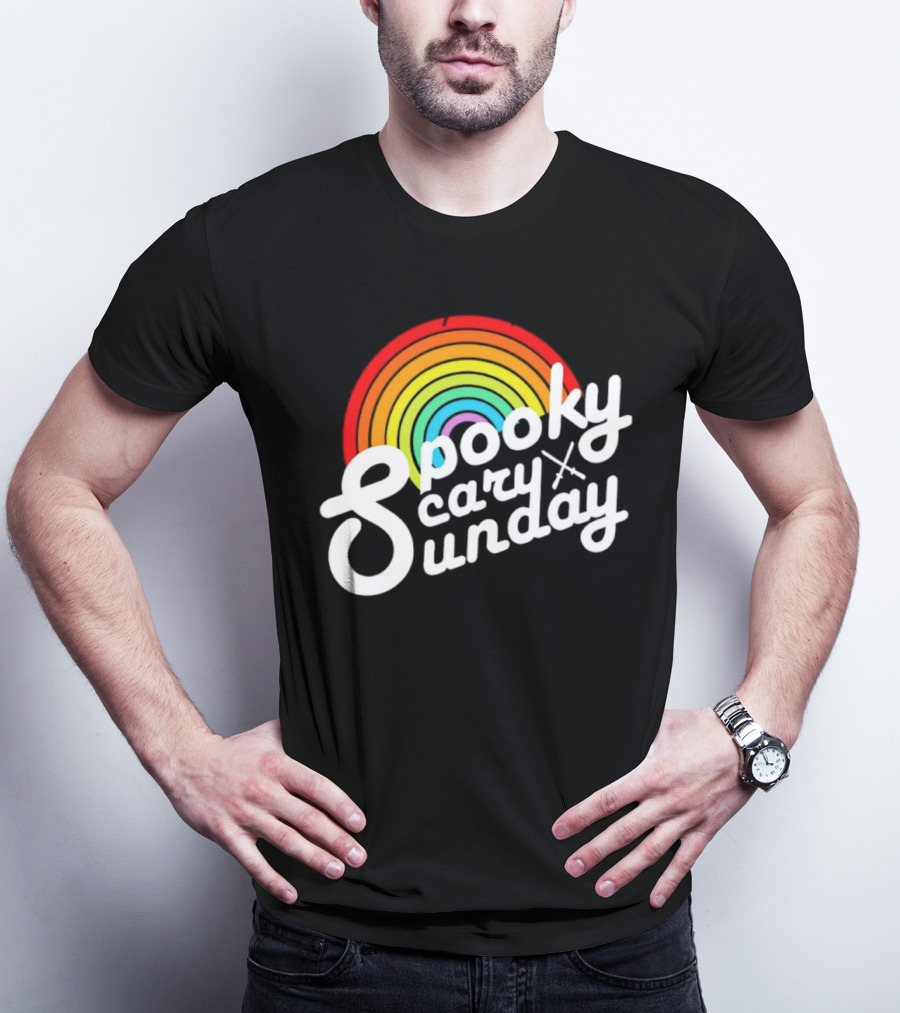 Coryxkenshin Spooky Scary Sunday Rainbow T-Shirt