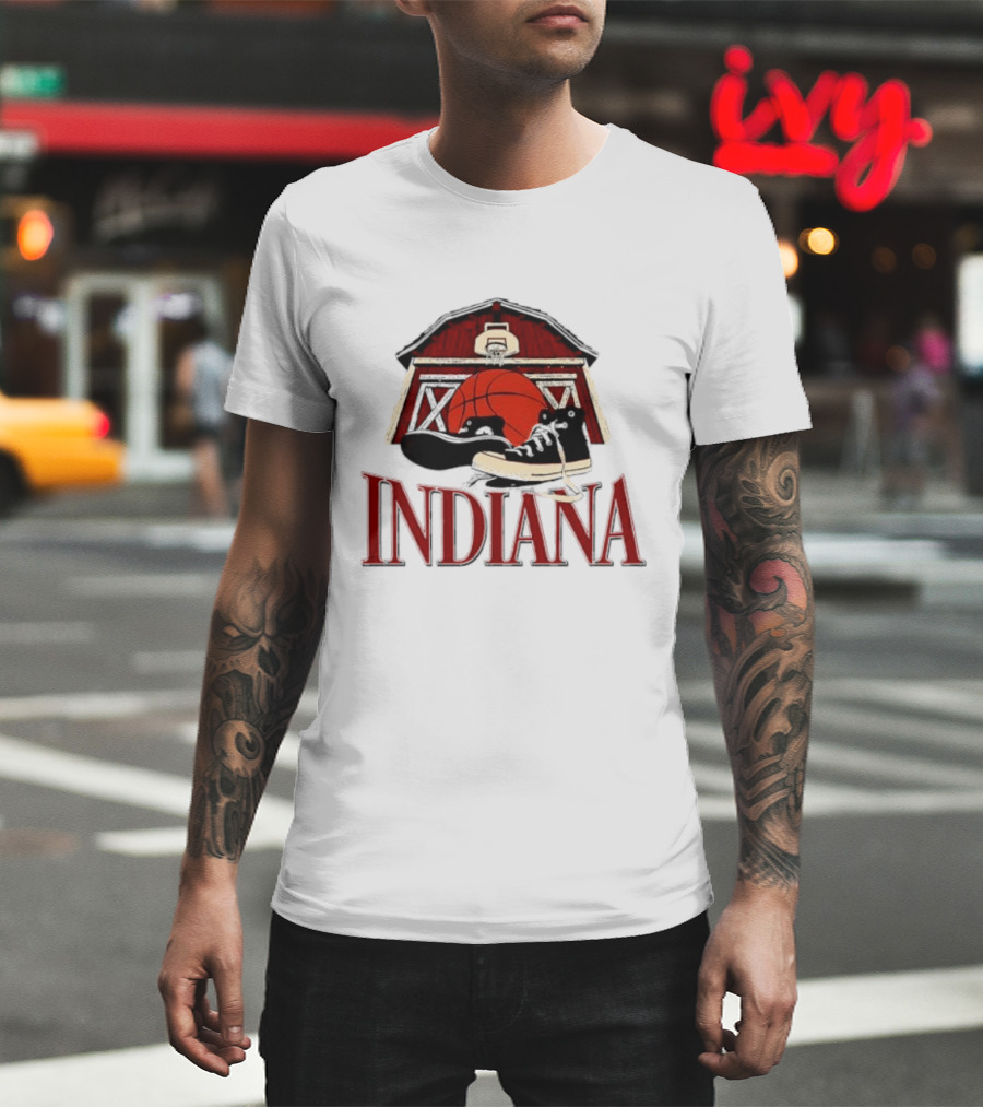 Heartland Hoops Indiana Basketball Barn Sneakers T-Shirt