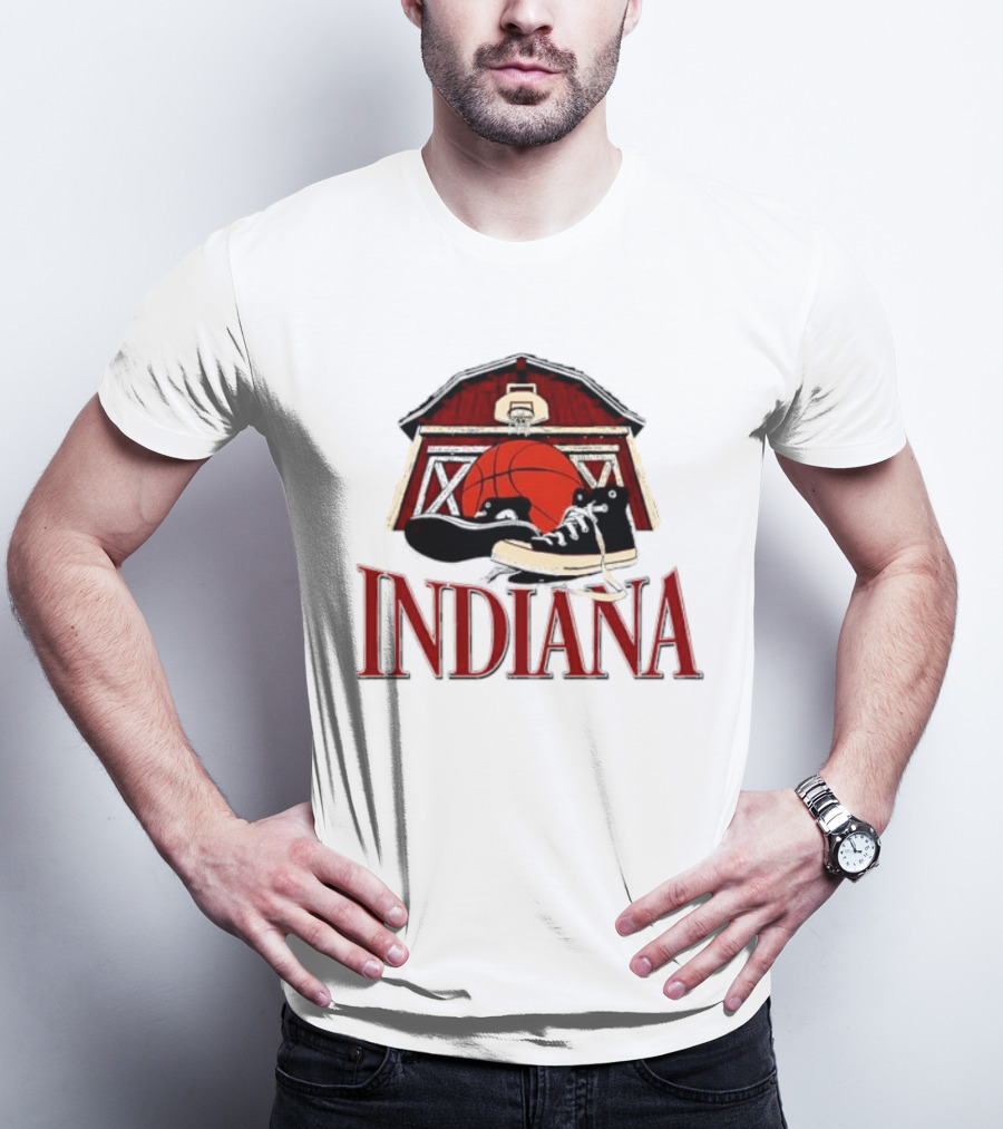 Heartland Hoops Indiana Basketball Barn Sneakers T-Shirt