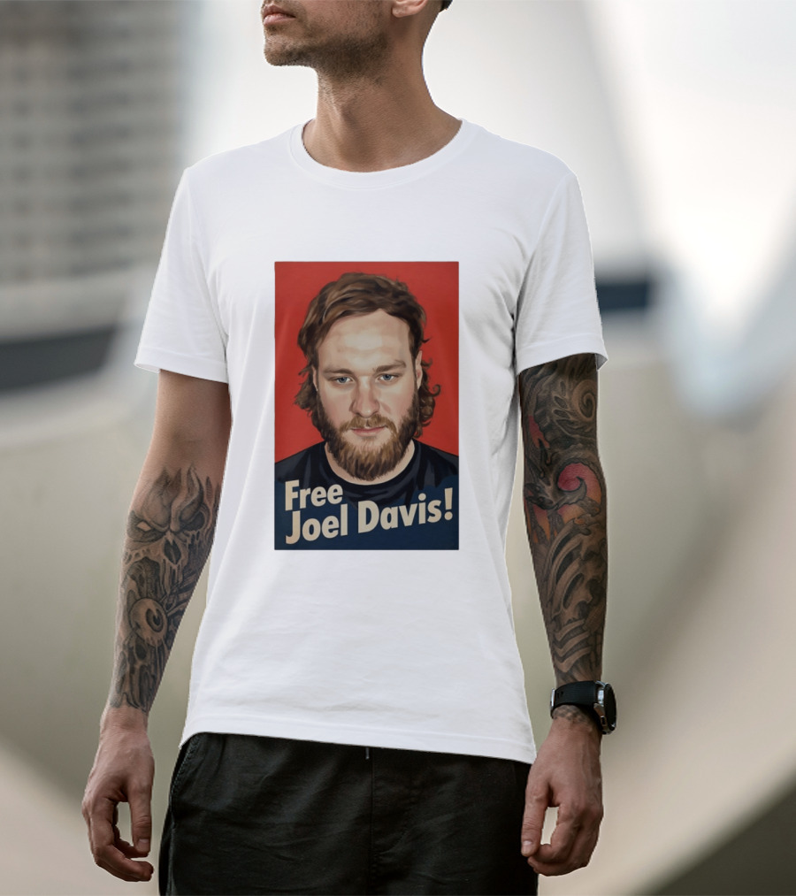 Free Joel Davis Bold Portrait Red T-Shirt