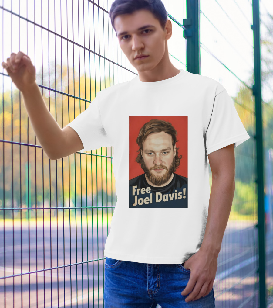 Free Joel Davis Bold Portrait Red T-Shirt
