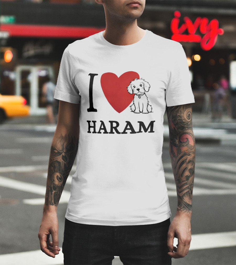 I Love Haram Cute Dog Heart T-Shirt