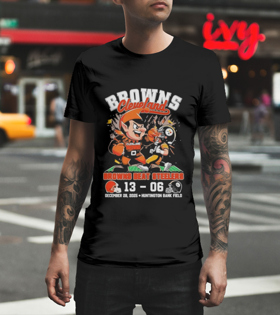 Cleveland Browns Beat Steelers 13 06 December 24 2005 Huntington Bank Field T-Shirt