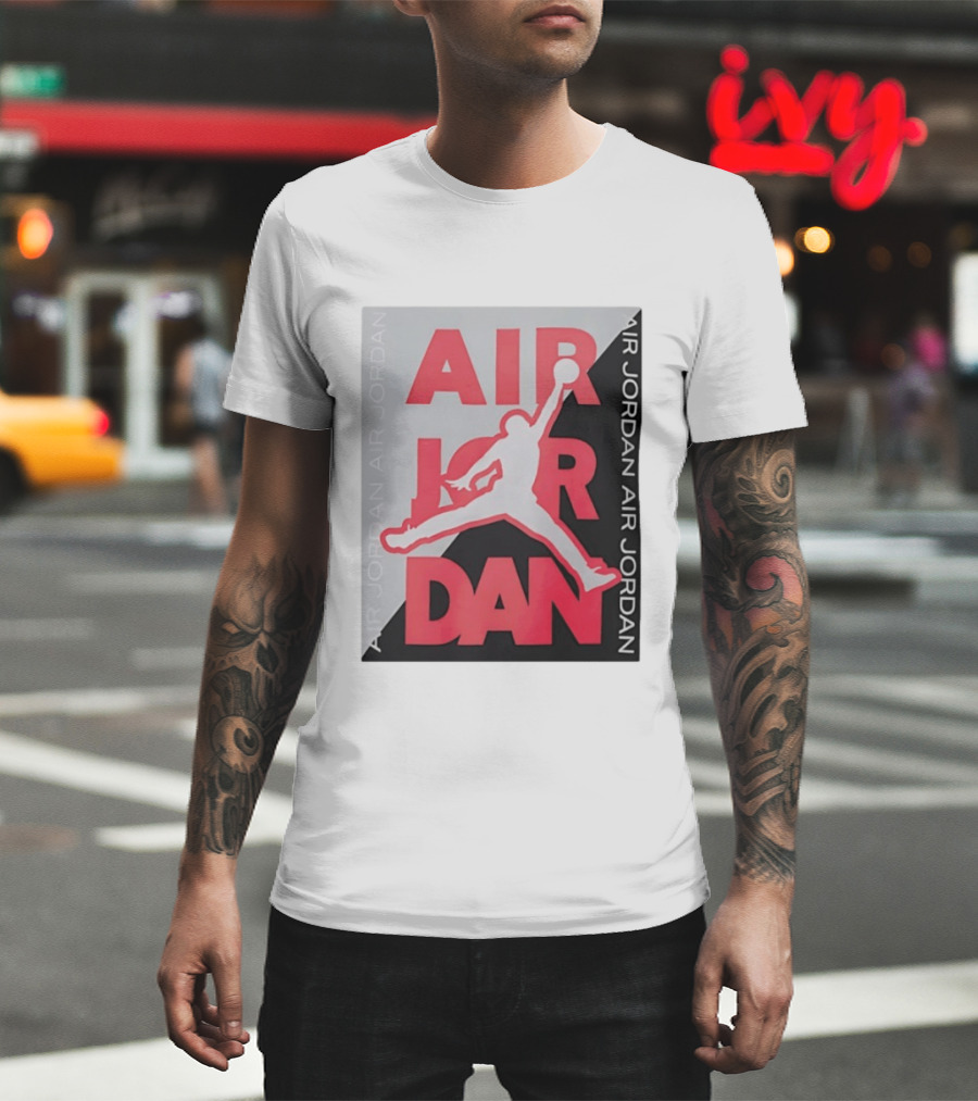 Air Jordan Repeat Jump Silhouette Red And Black T-Shirt