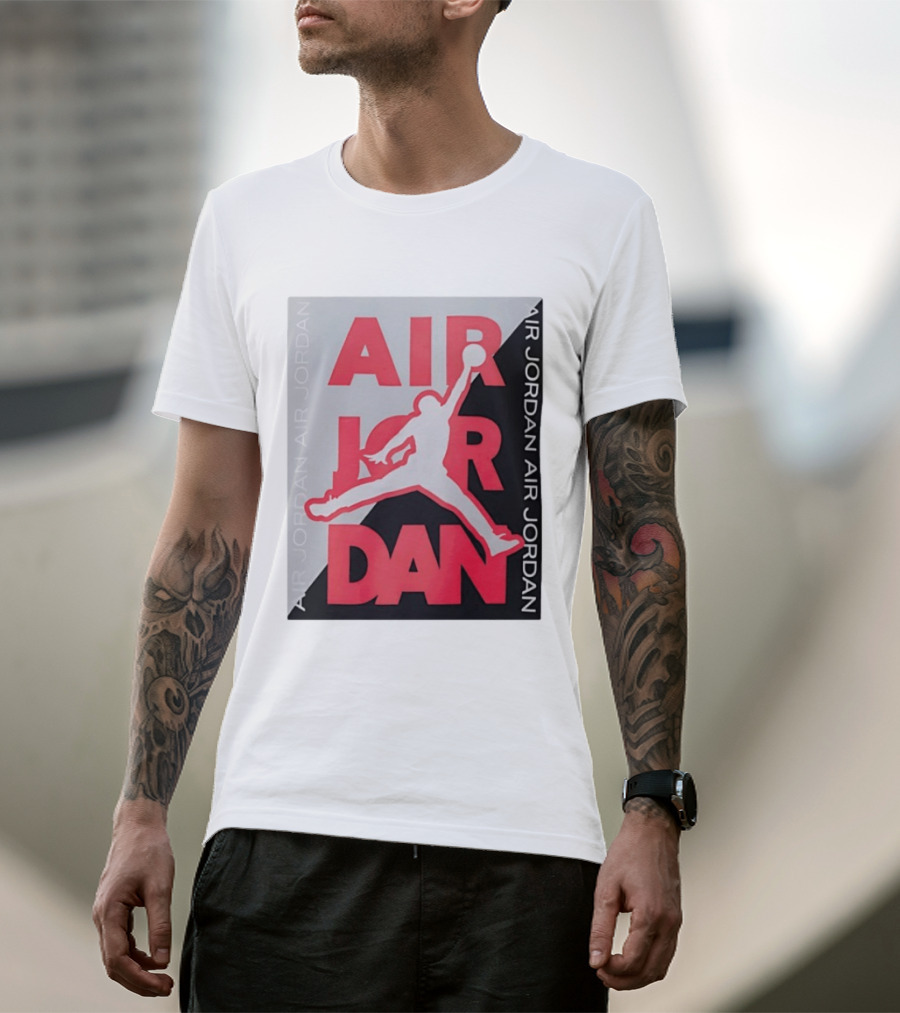 Air Jordan Repeat Jump Silhouette Red And Black T-Shirt