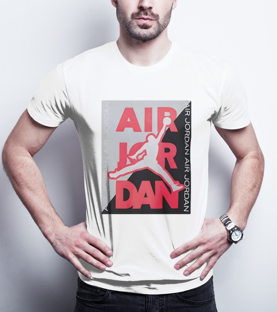 Air Jordan Repeat Jump Silhouette Red And Black T-Shirt