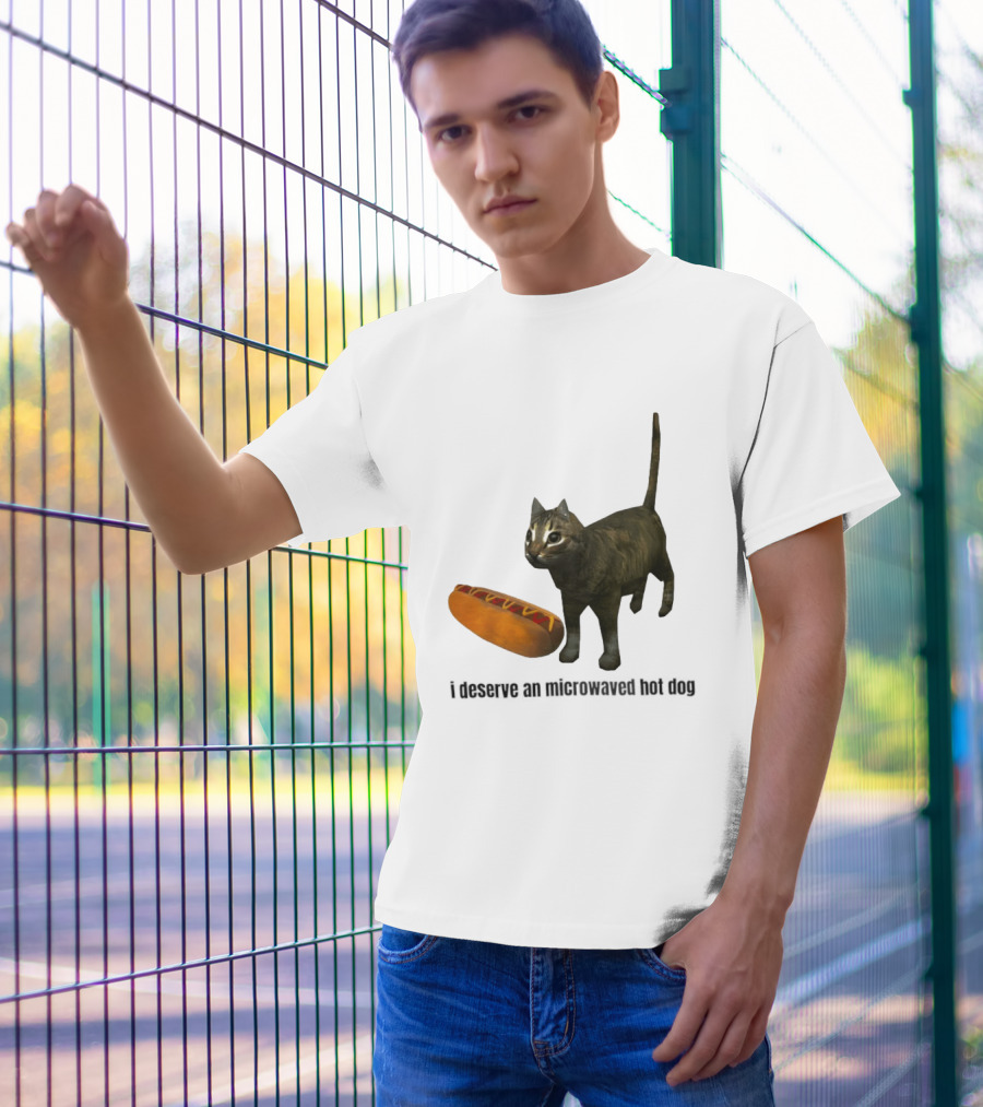 I Deserve An Microwaved Hot Dog Cat And Sausage Combo T-Shirt