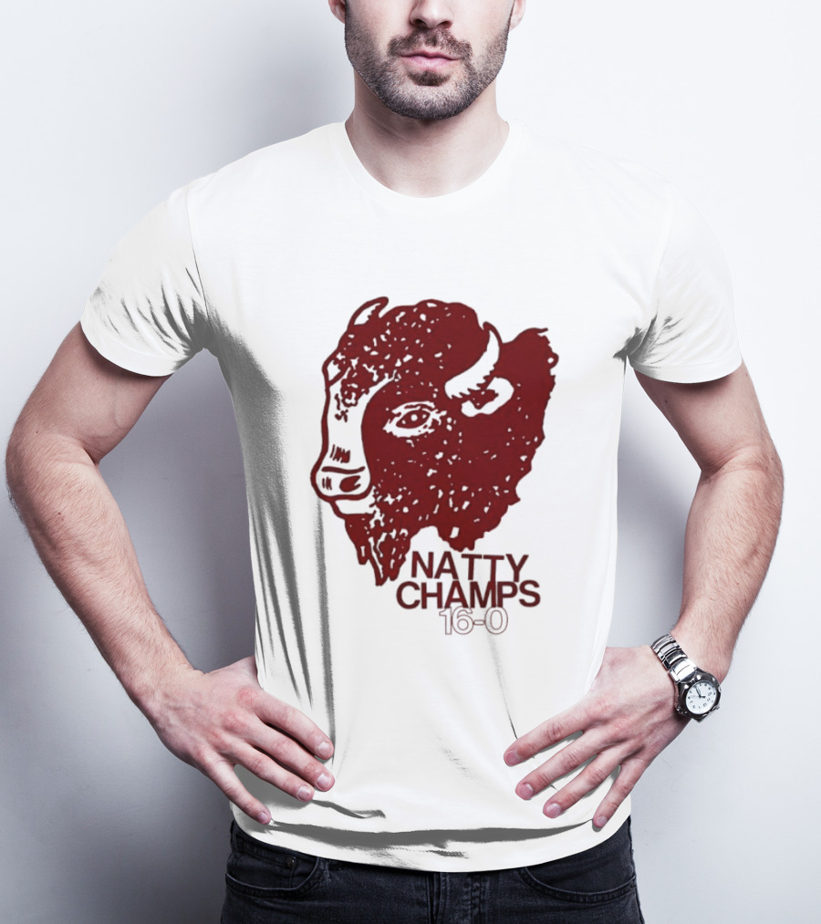 Indiana Hoosiers Natty Champs 16 0 Bison Head Celebration T-Shirt