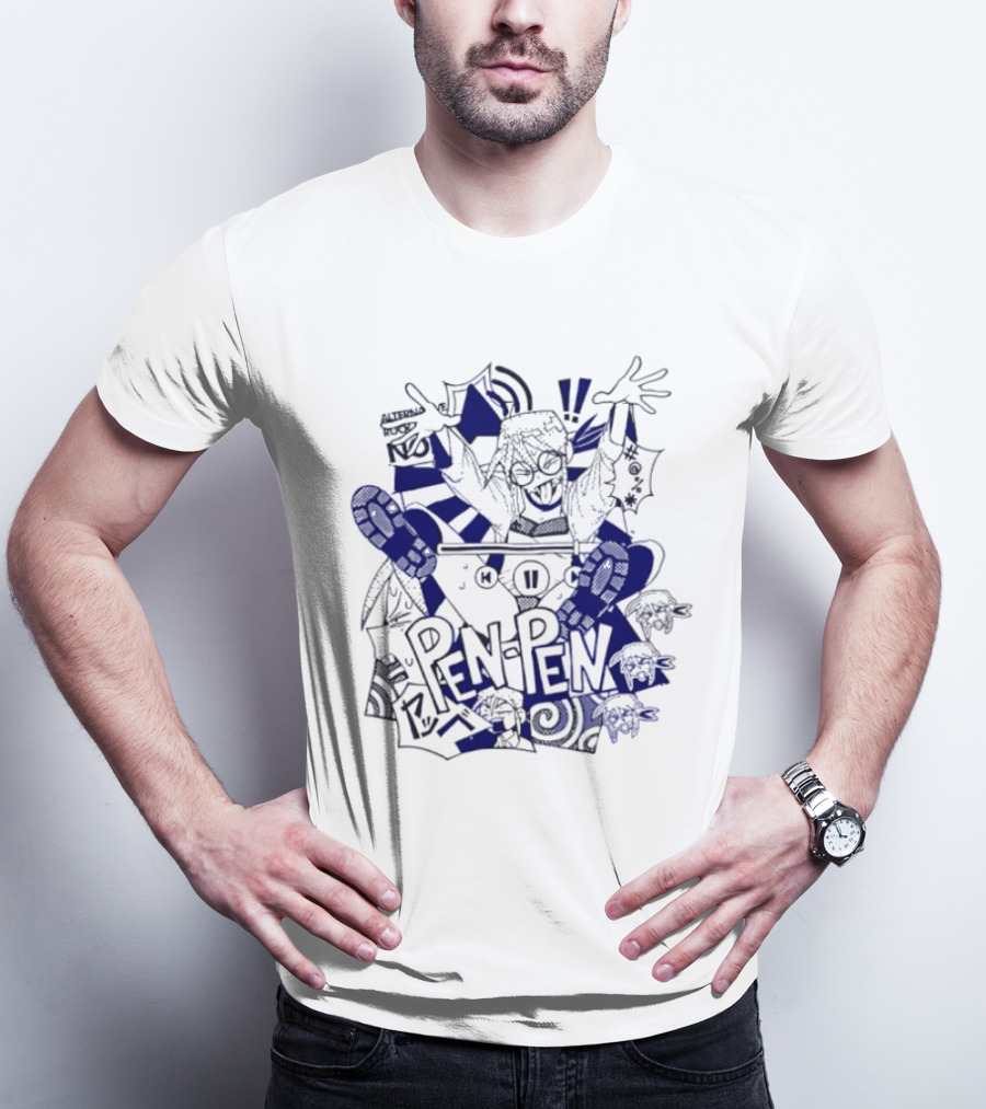 Pen Pen Playback Vibrant Comic Style Exclamation Fun T-Shirt