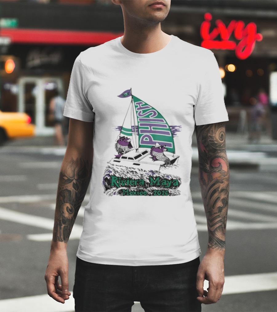 Phish Riviera Maya Mexico 2026 Sailboat Dolphins T-Shirt