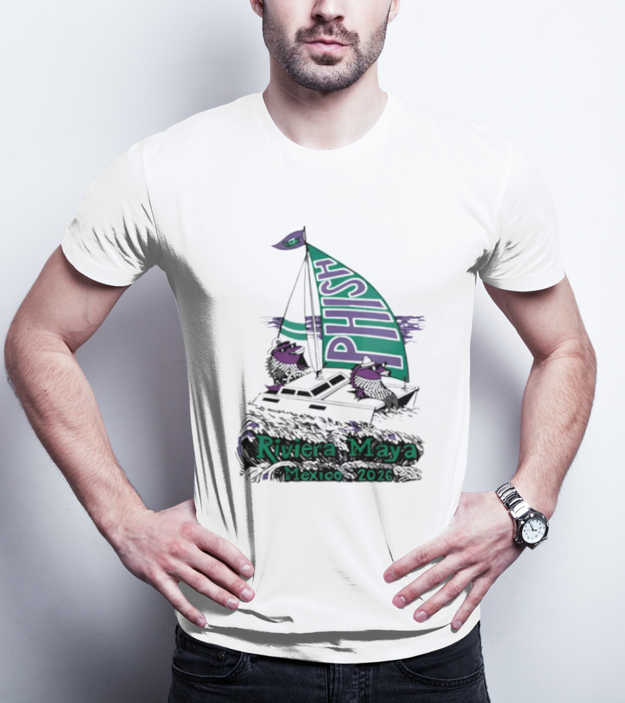 Phish Riviera Maya Mexico 2026 Sailboat Dolphins T-Shirt
