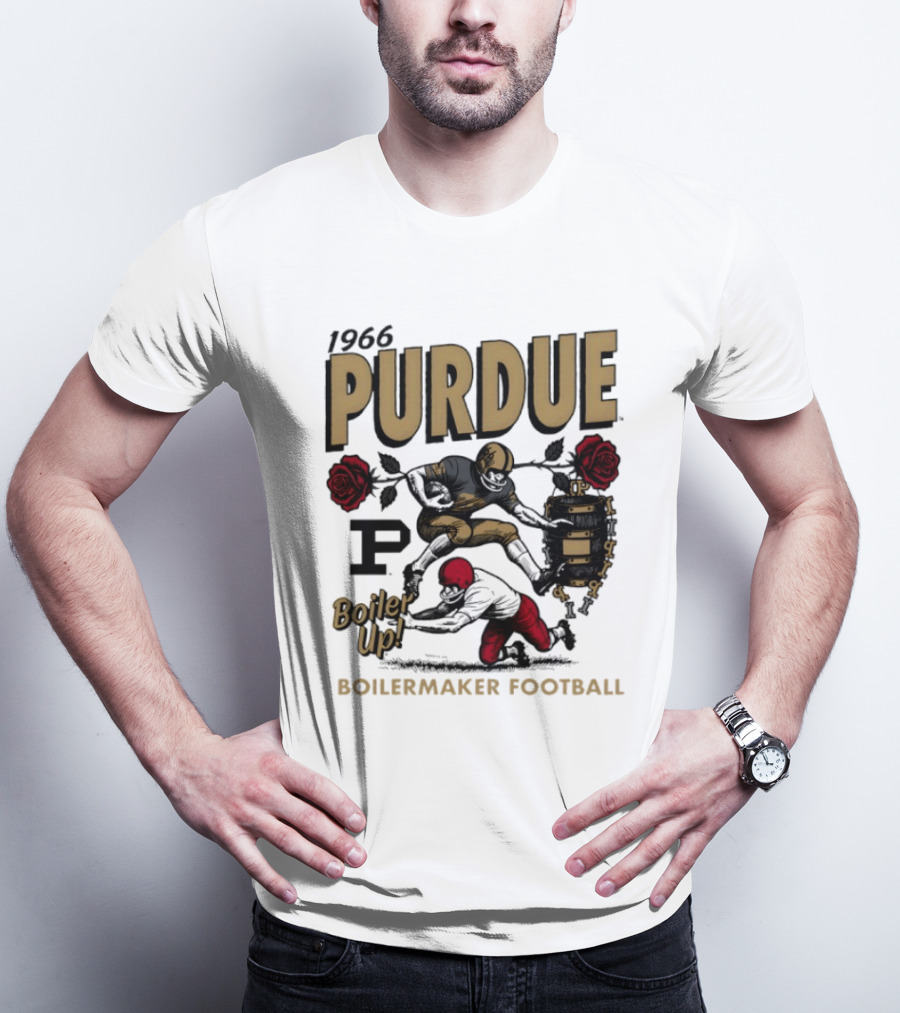 1966 Purdue Boilermaker Football Rose Bowl Boiler Up T-Shirt