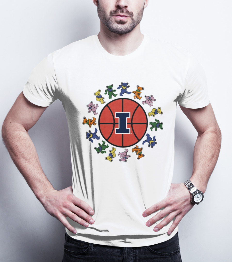 University Of Illinois Grateful Dead Bears Basketball T-Shirt