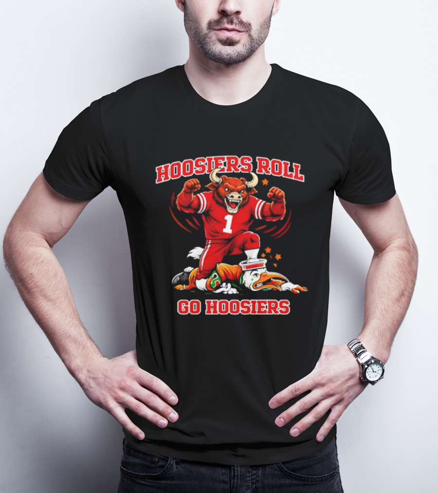 Hoosiers Roll Go Hoosiers Victory Over Miami Hurricanes T-Shirt
