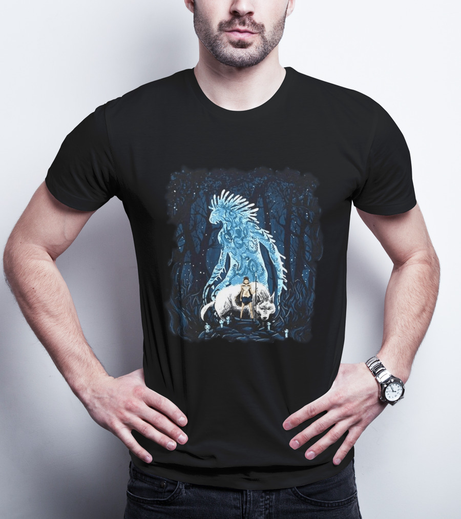 San And Forest Spirit Princess Mononoke Anime Iconic Forest Scene T-Shirt