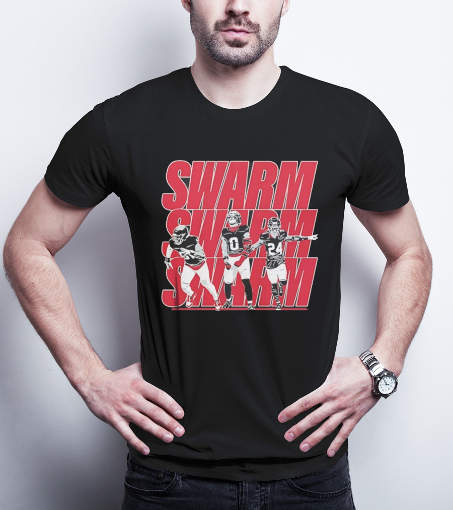 Houston Texans Swarm Swarm Swarm Derek Stingley Jr Football T-Shirt