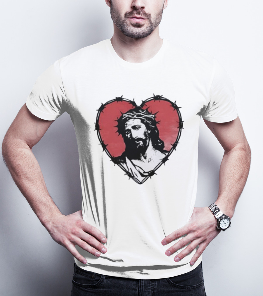Jesus Crown Of Thorns Heart T-Shirt